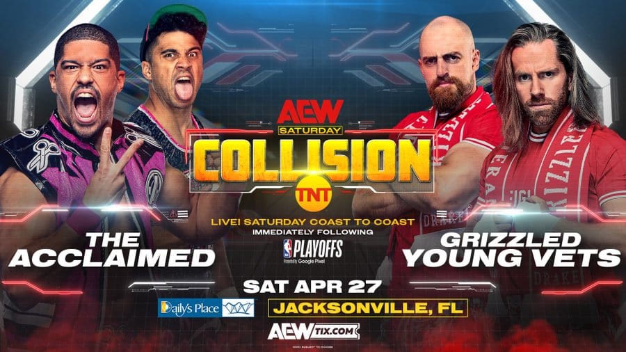 Grizzled Young Vets vs. The Acclaimed Confirmed For AEW Collision ... Grizzled Young Vets vs. The Acclaimed Confirmed For AEW Collision ...