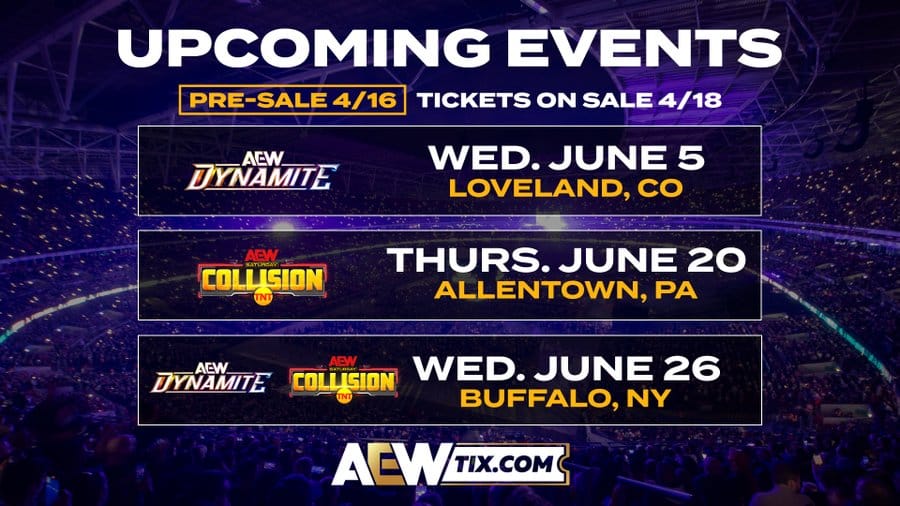 New Dates & Locations Announced For Upcoming AEW TV Shows | PWMania ...