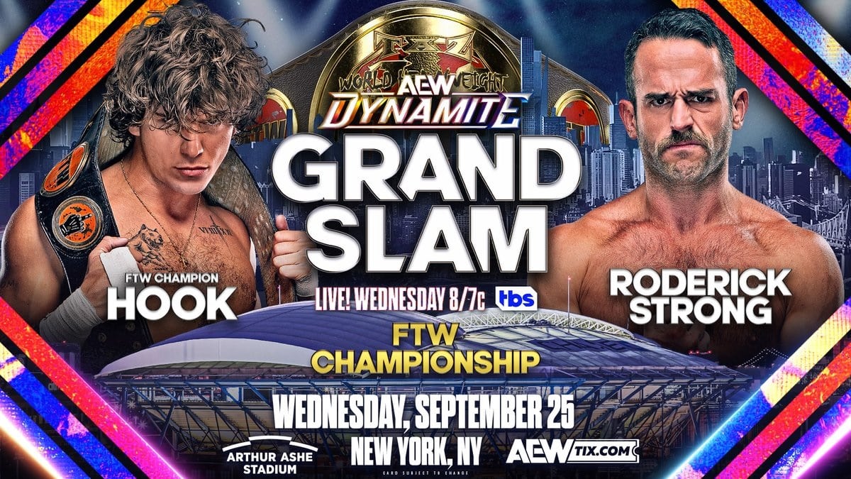 HOOK vs. Roderick Strong FTW Title Bout Set For AEW Dynamite: Grand Slam | PWMania - Wrestling News