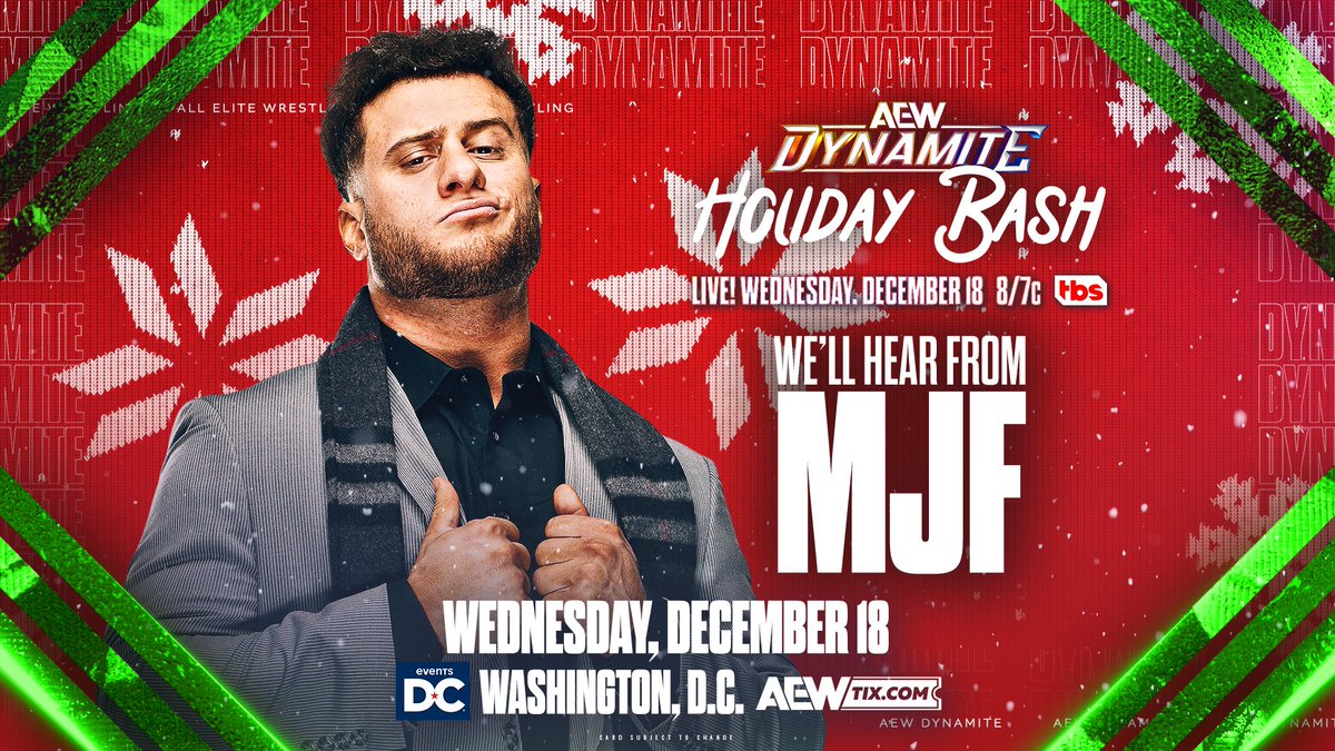 Big MJF Segment Announced For AEW Dynamite: Holiday Bash On 12/18 ... Big MJF Segment Announced For AEW Dynamite: Holiday Bash On 12/18 ...